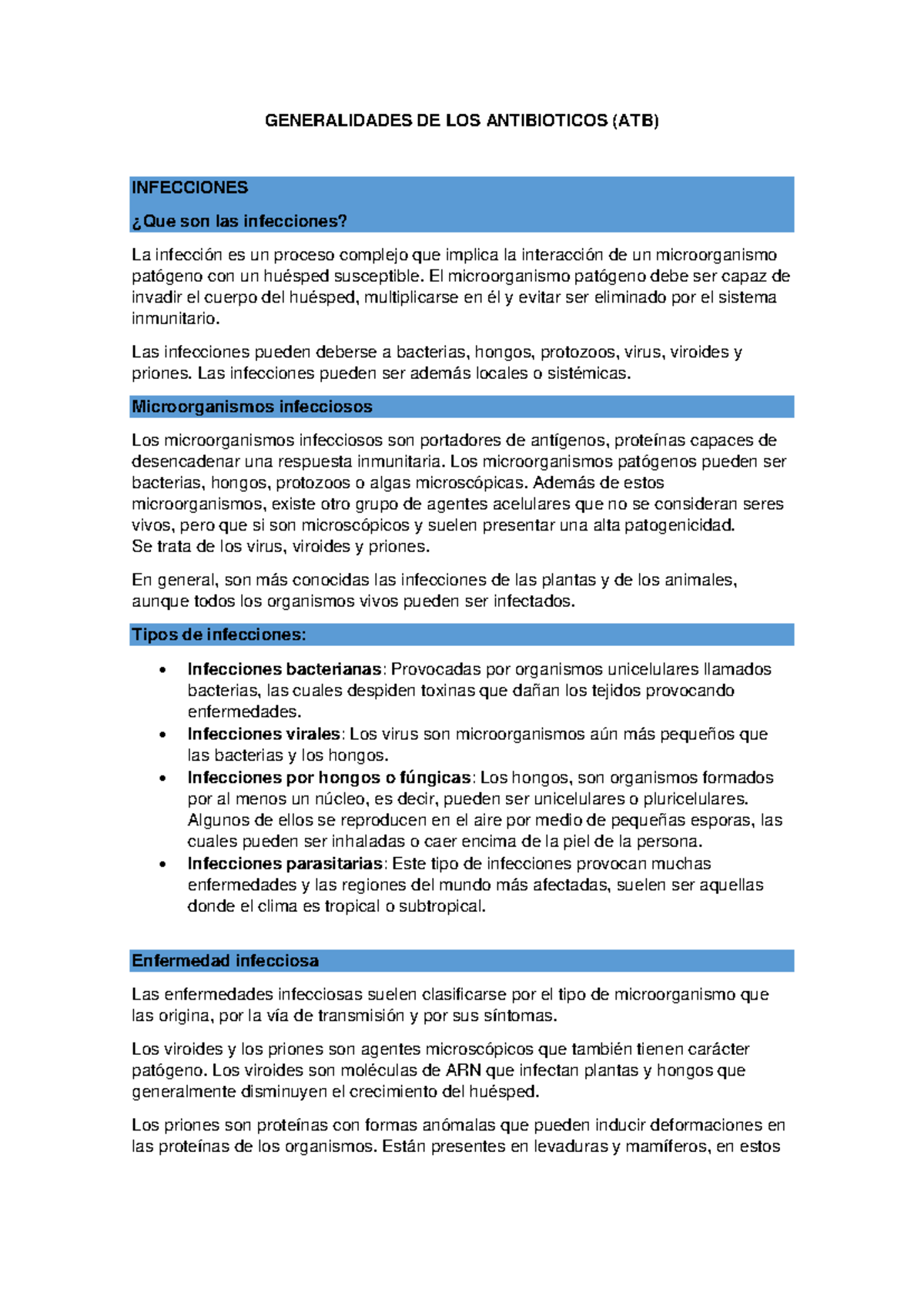 Generalidades DE LOS Antibioticos - GENERALIDADES DE LOS ANTIBIOTICOS ...