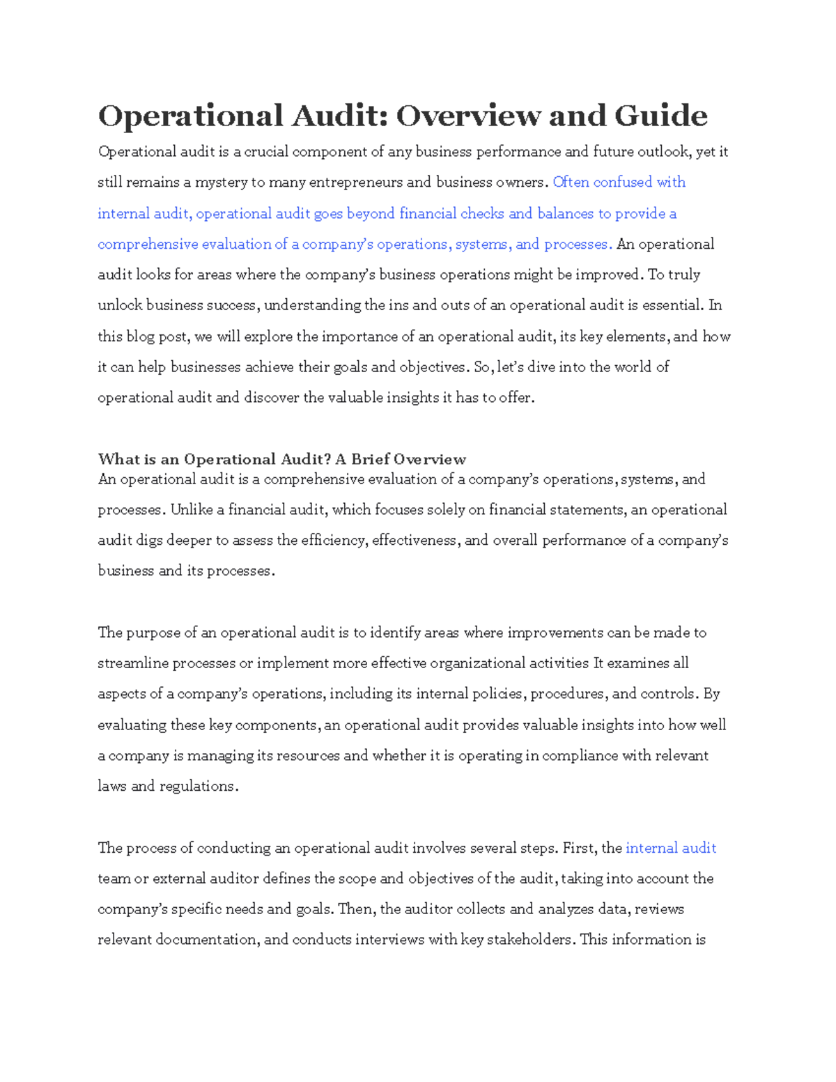 AEC103-article - Document - Operational Audit: Overview and Guide ...