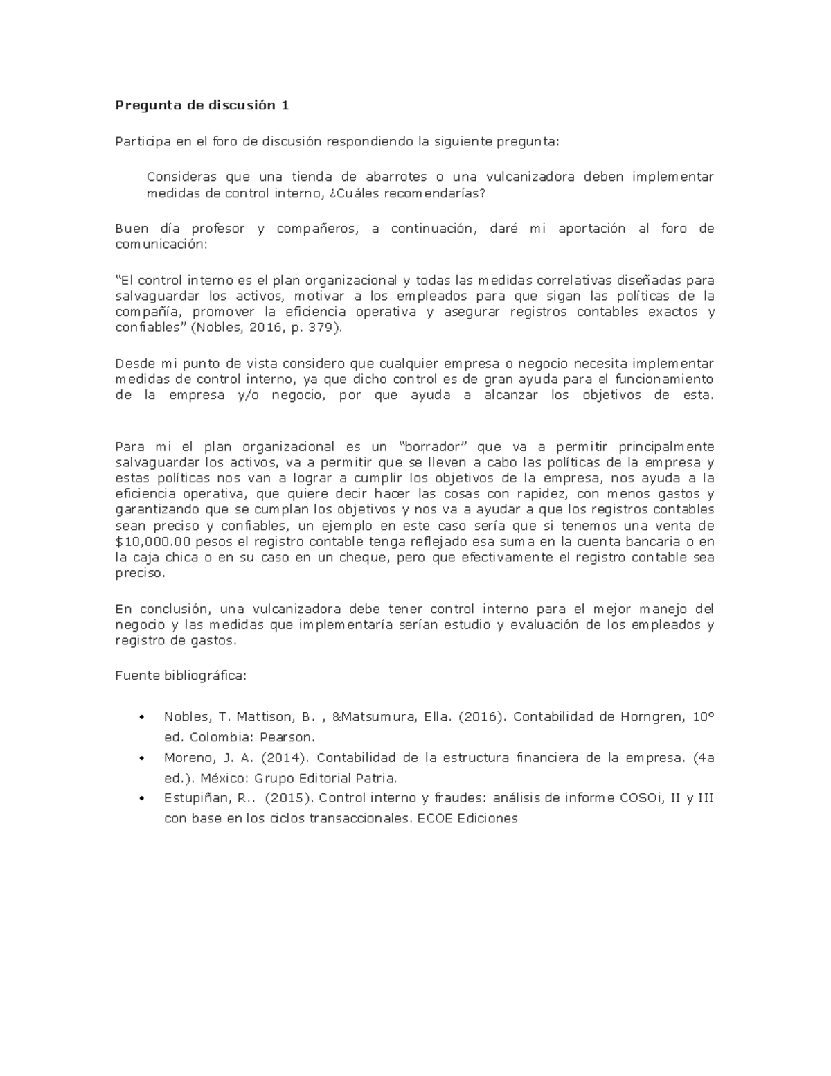 Pregunta de discusión 1 ACC 400 - Pregunta de discusión 1 Participa en ...