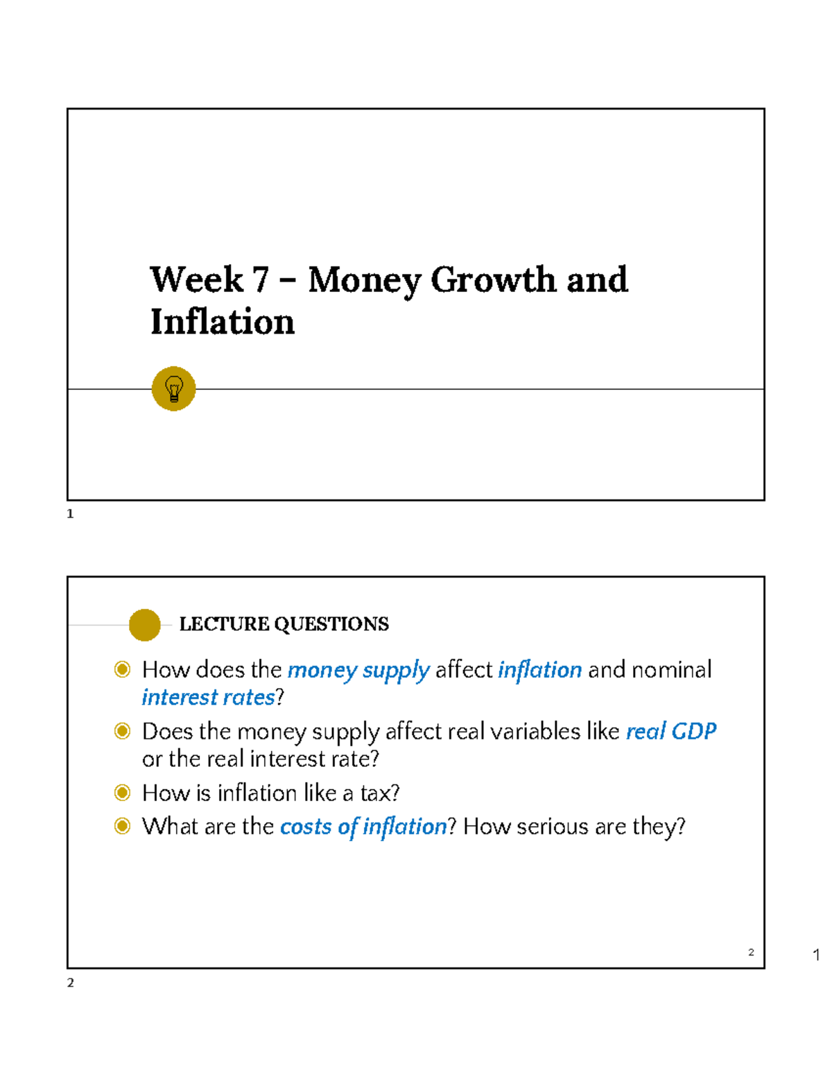 PDF Week7 Money Growth And Inflation - 1 Week 7 – Money Growth and ...
