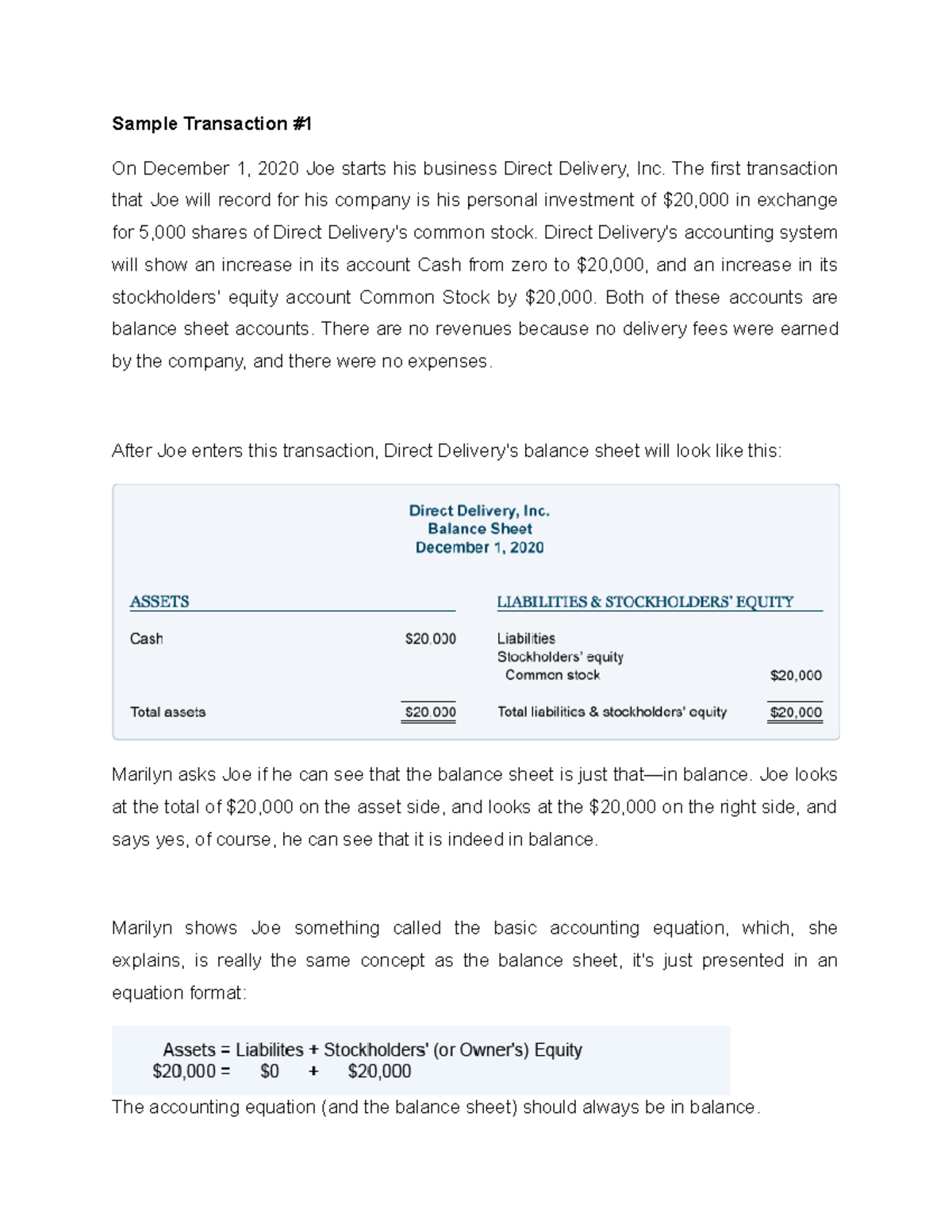 Sample Transaction 1 - basic Accounting - Sample Transaction # On ...