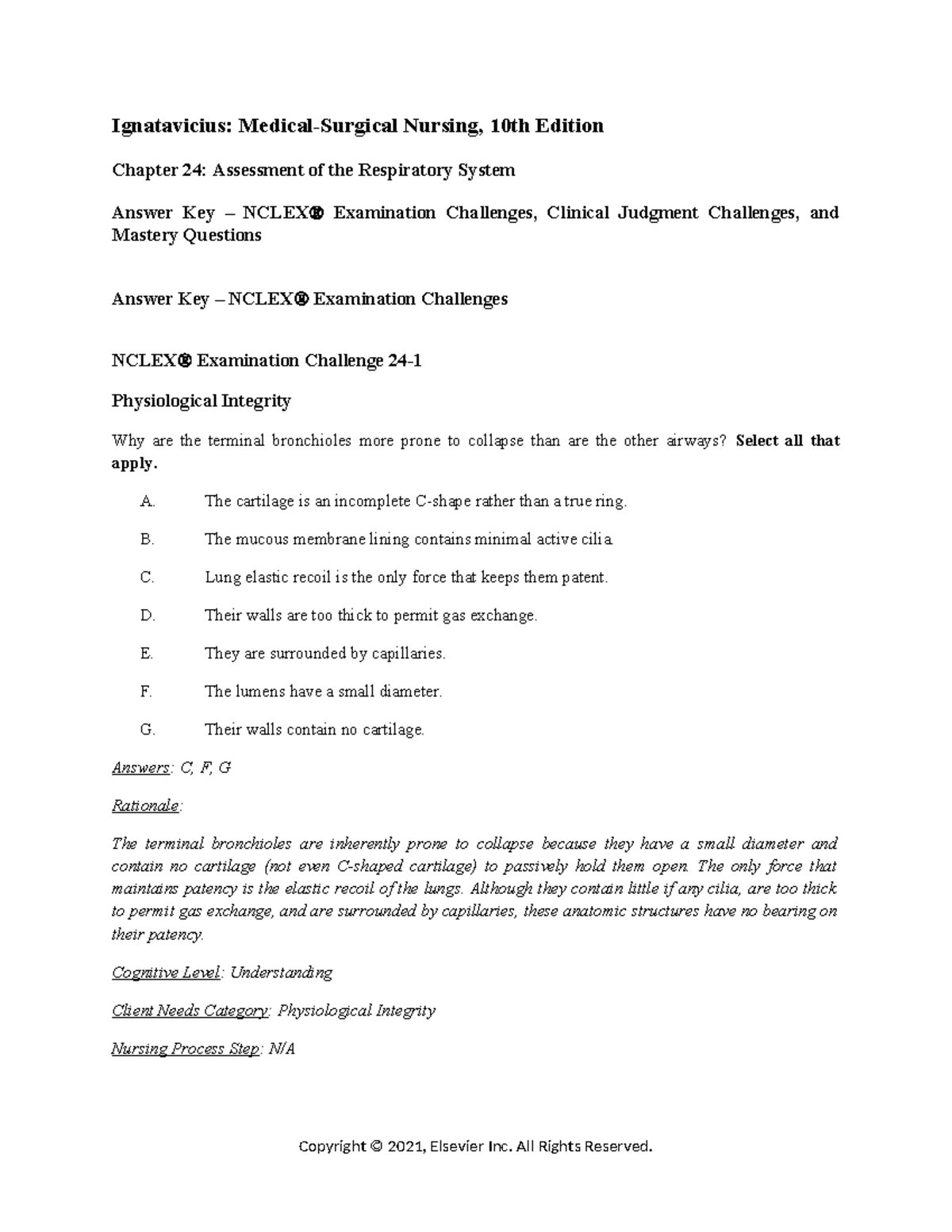 Chapter 024 - notes - Ignatavicius: Medical-Surgical Nursing, 10th ...