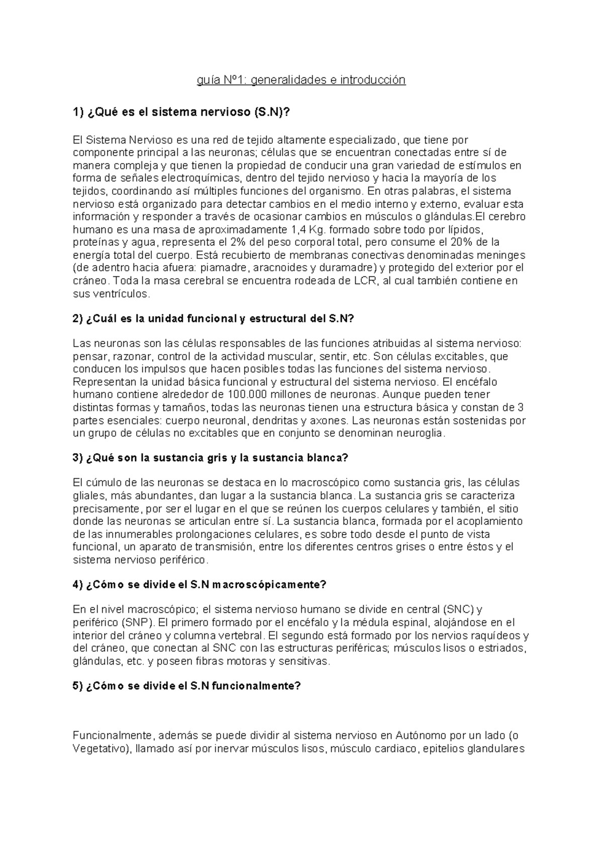 Guías-neuro 2021 - Guías. Neurobiología 2021 - guía Nº1: generalidades ...