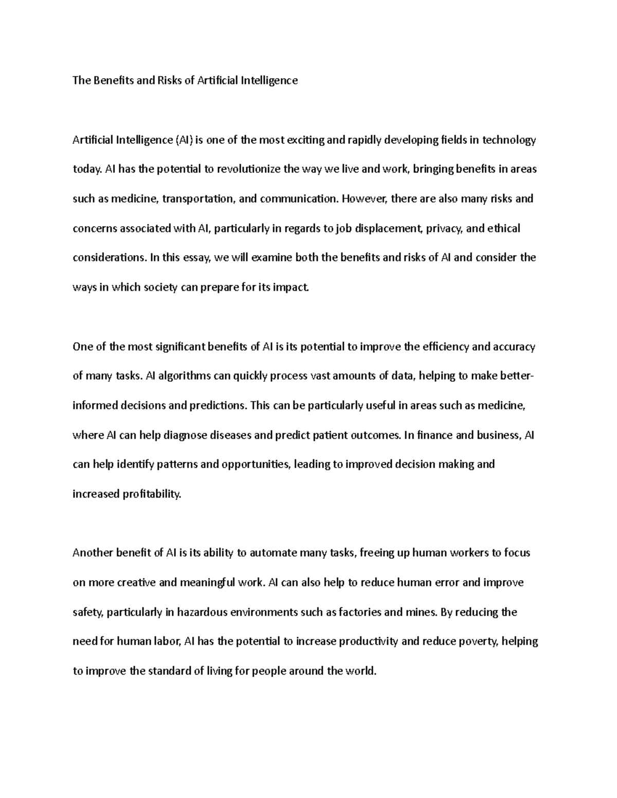 The Benefits and Risks of Artificial Intelligence - The Benefits and ...