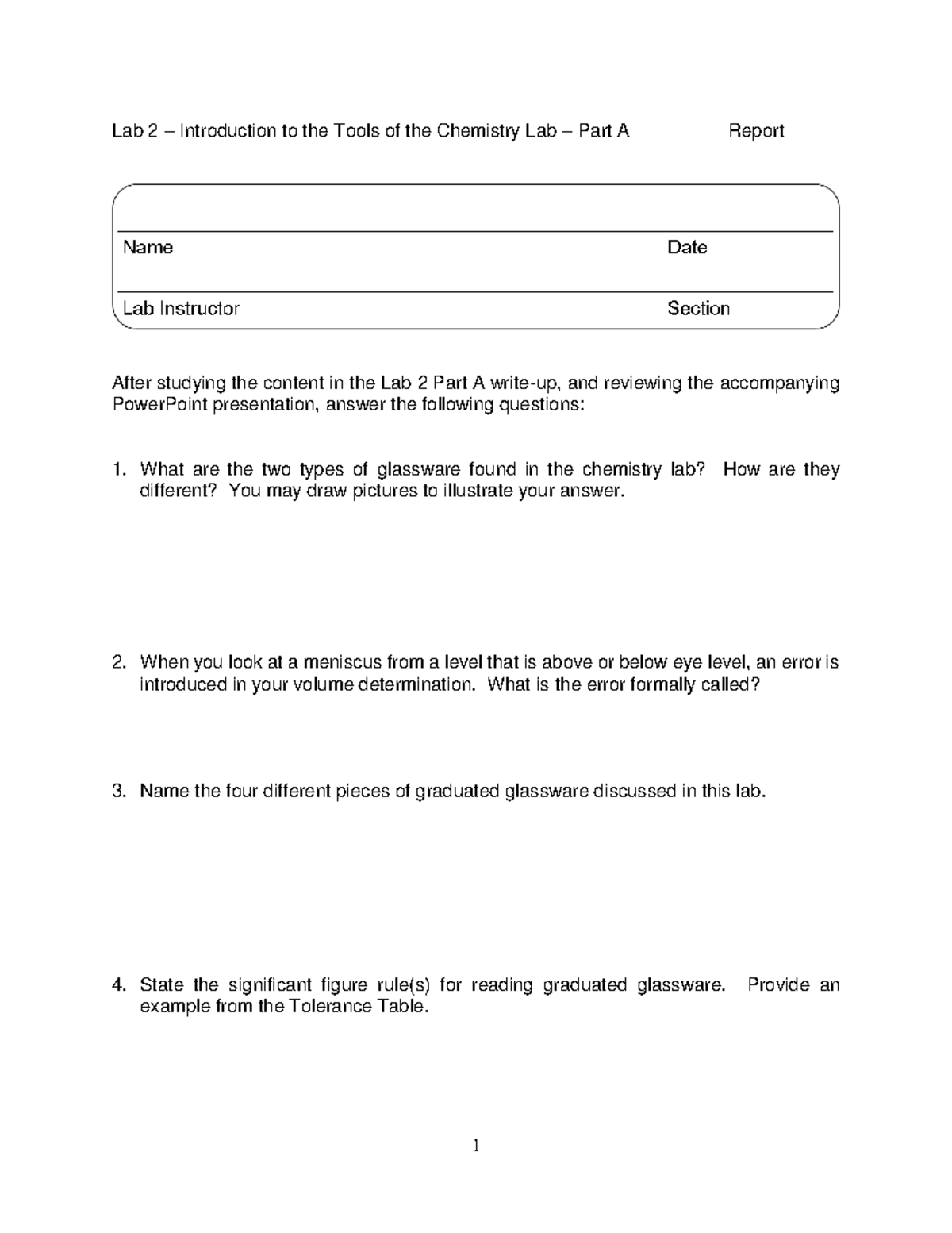 Chem 105L Lab 2 Worksheet - After studying the content in the Lab 2 ...