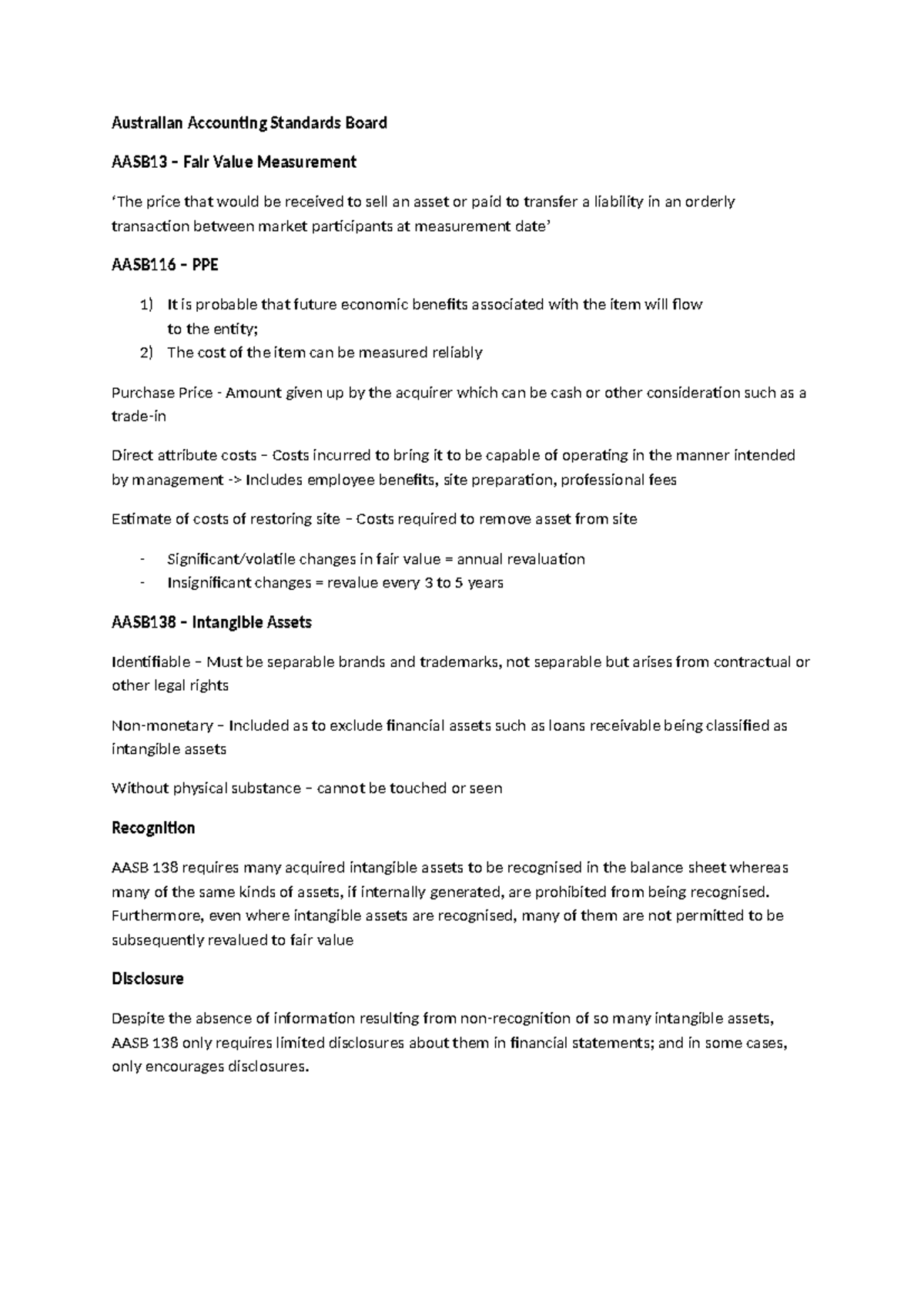 IFA2 AASB - Summary Introduction to Financial Accounting - Australian ...