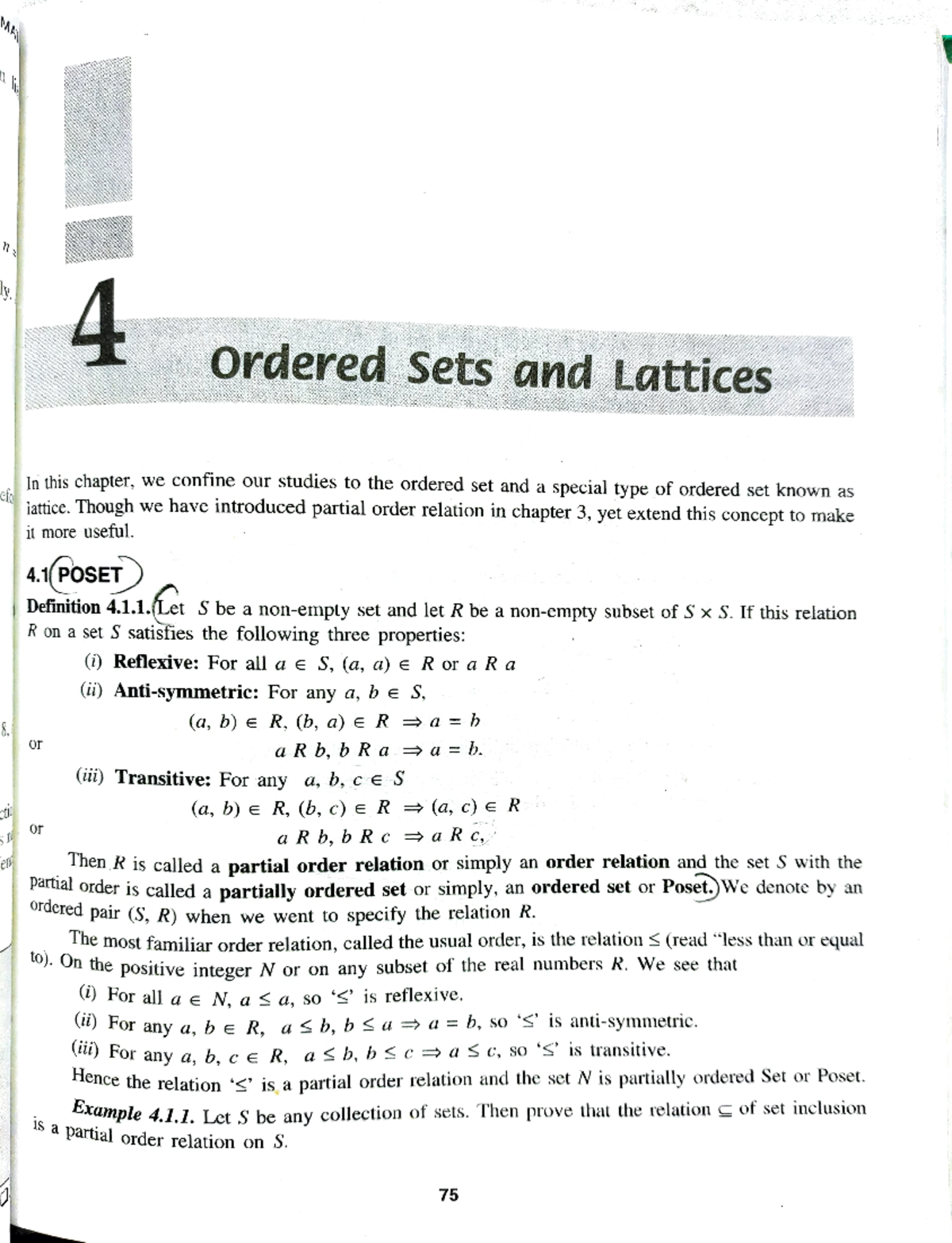 Module 3 maths lattices - MA 4 y. Ordered Sets and Lattices In this chapter, we confine our ...