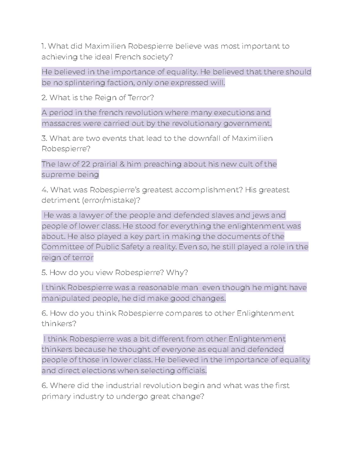 Untitled document-2 - reign of terror, Robespierre, industrial ...