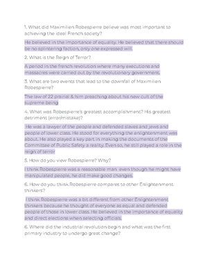 French revolution napoleonic era - Studocu