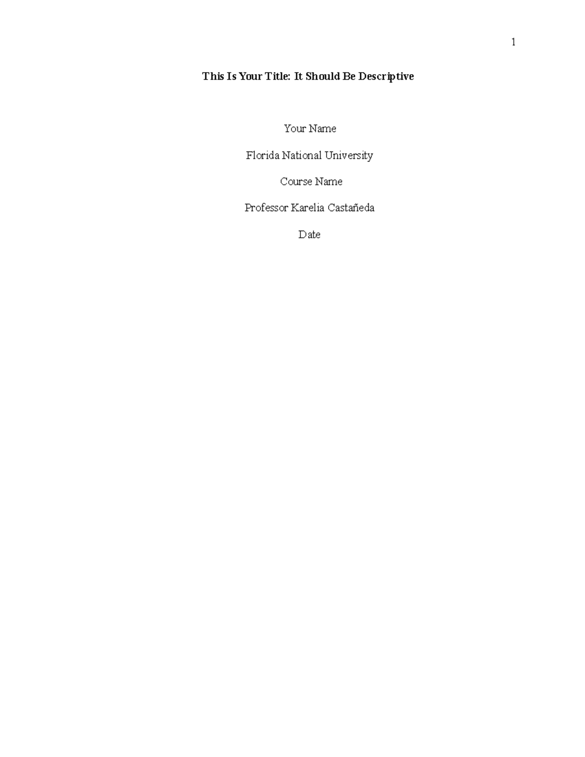 APA Template 7th ed - apa format - This Is Your Title: It Should Be ...