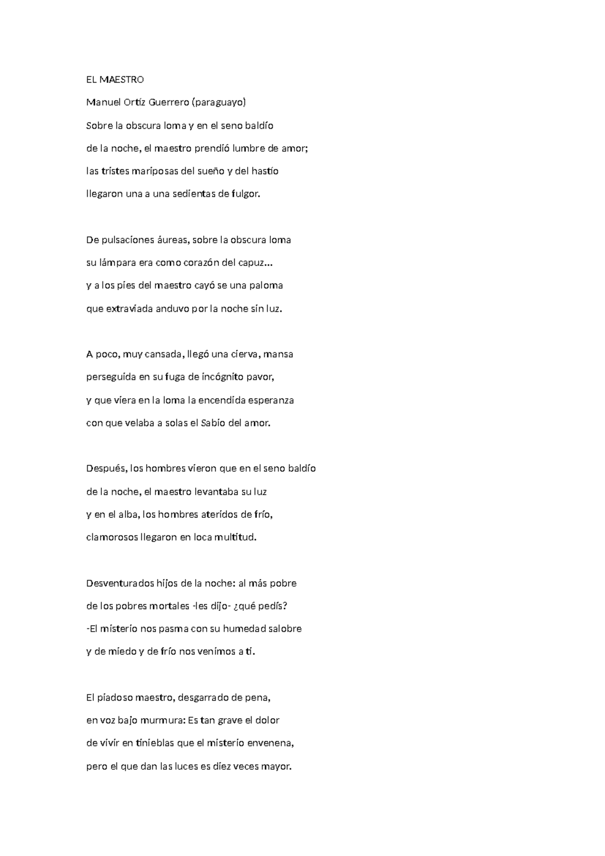 EL Maestro - Poema para analizar en clase con estudiantes - EL MAESTRO ...