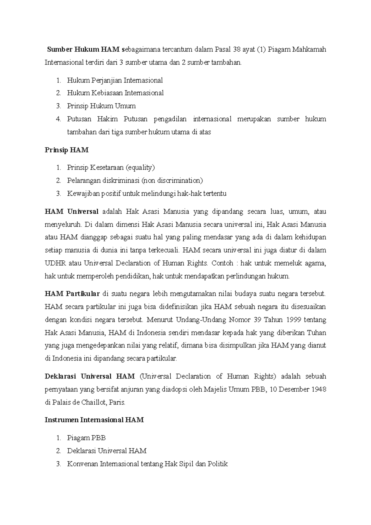 Materi UAS Hukum HAM - Tugas - Sumber Hukum HAM sebagaimana tercantum ...