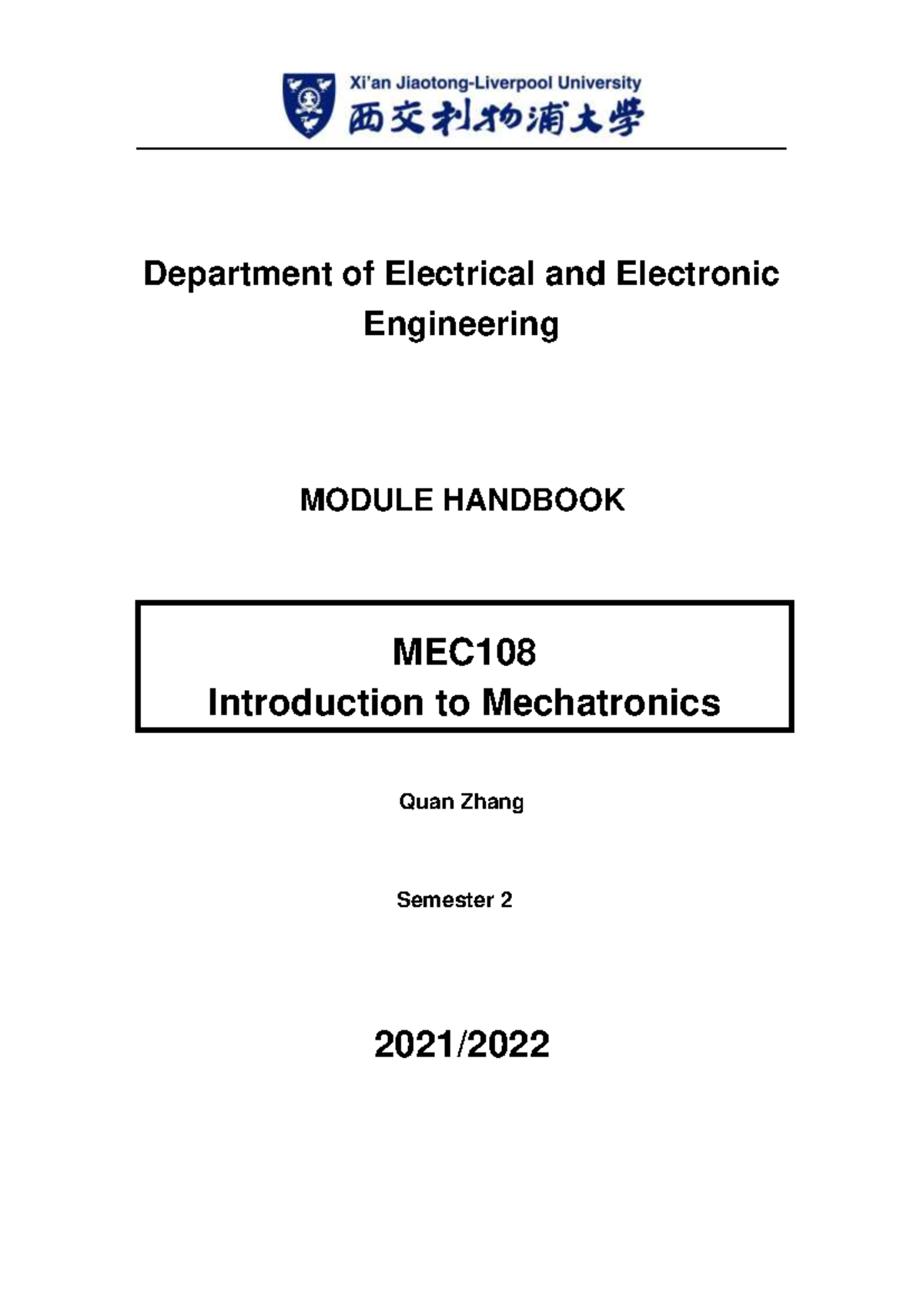 MEC108 Handbook - 111111111111111111 - MEC Introduction to Mechatronics ...
