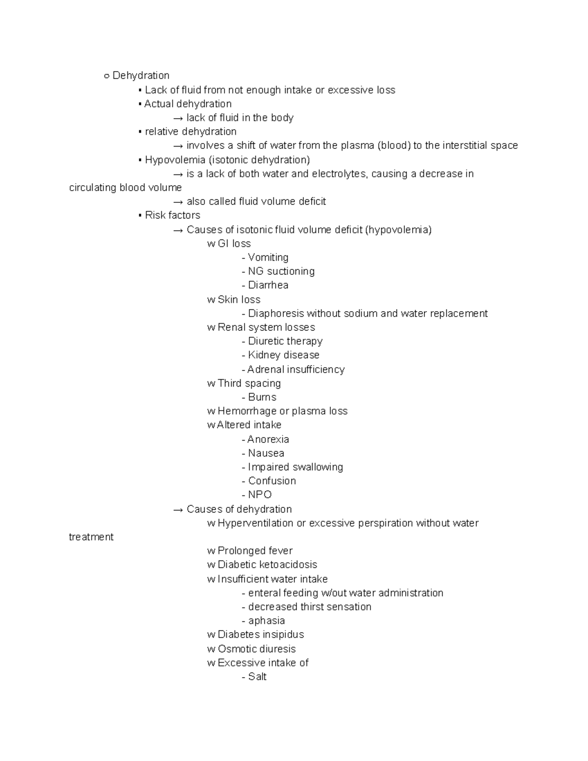 Dehydration - Dehydration Lack of fluid from not enough intake or ...