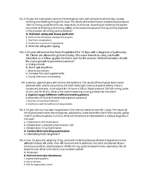 Materials of CTE - Nursing - d. Clamping the infusion tube and ...