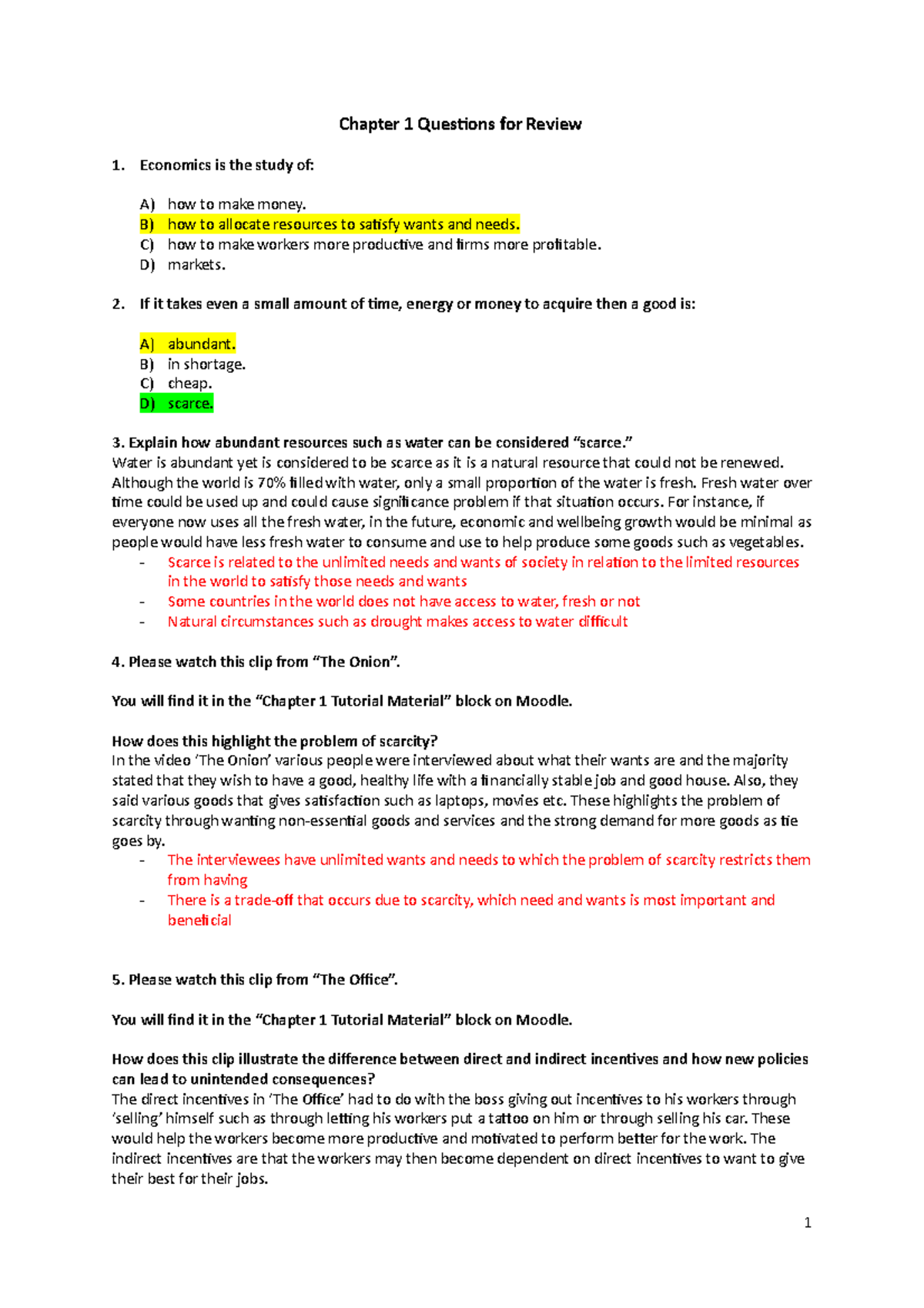 Chapter 1 Questions for Review - Chapter 1 Questions for Review ...