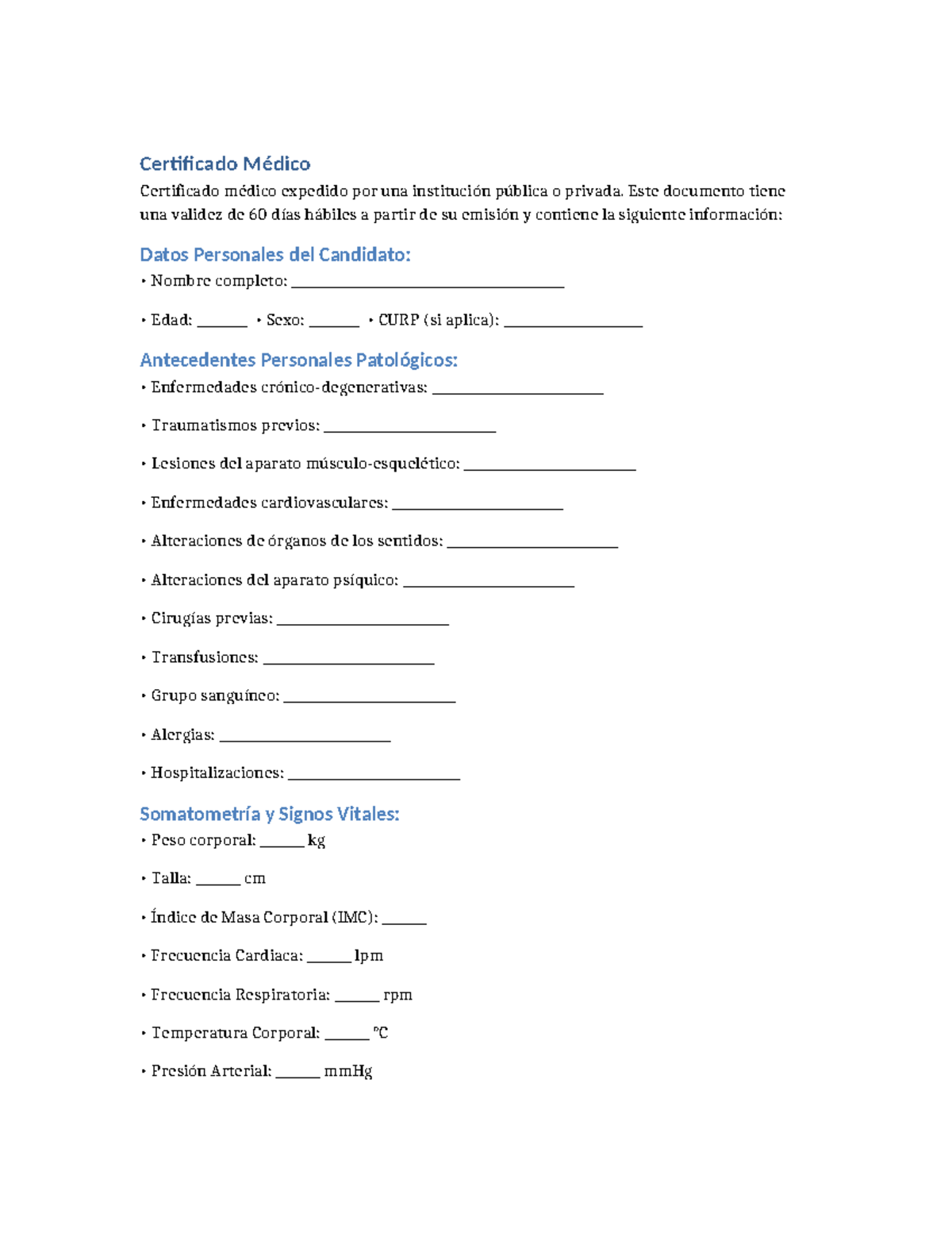 Certificado Medico Formato - Certificado Médico Certificado médico ...