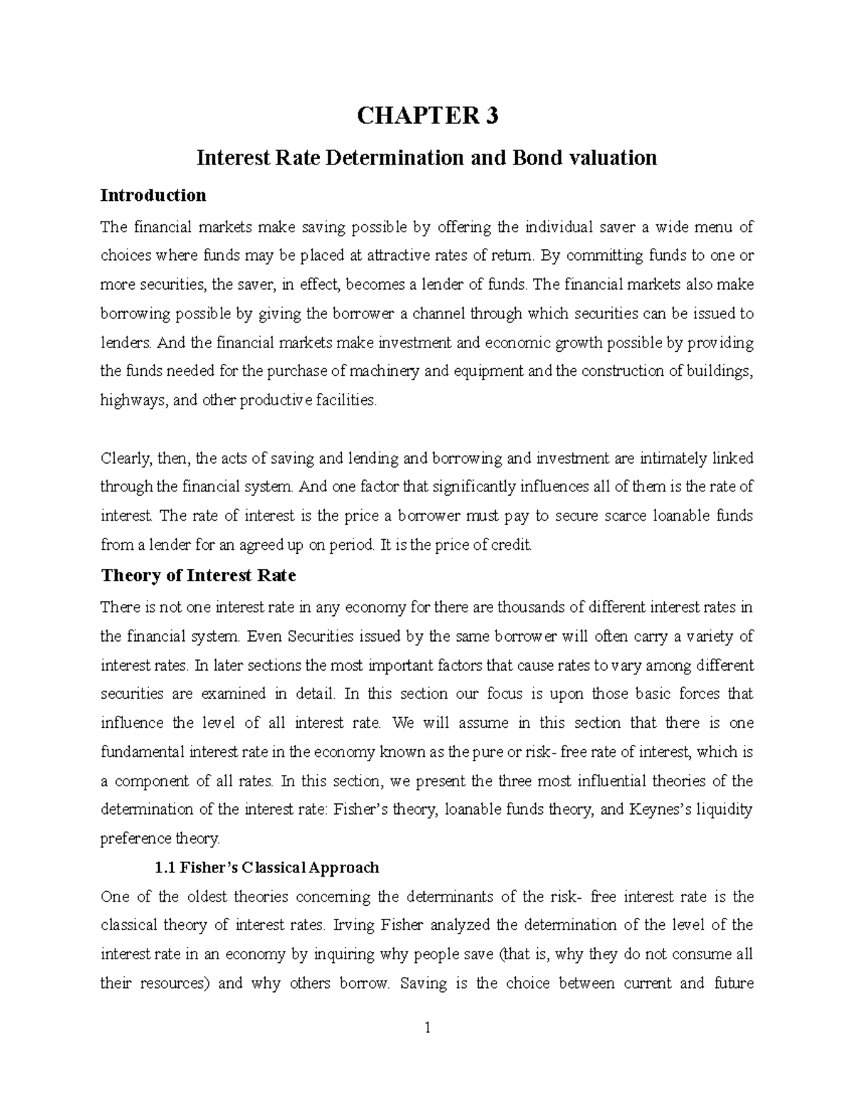 Chapter 3 - Financial markets - CHAPTER 3 Interest Rate Determination ...