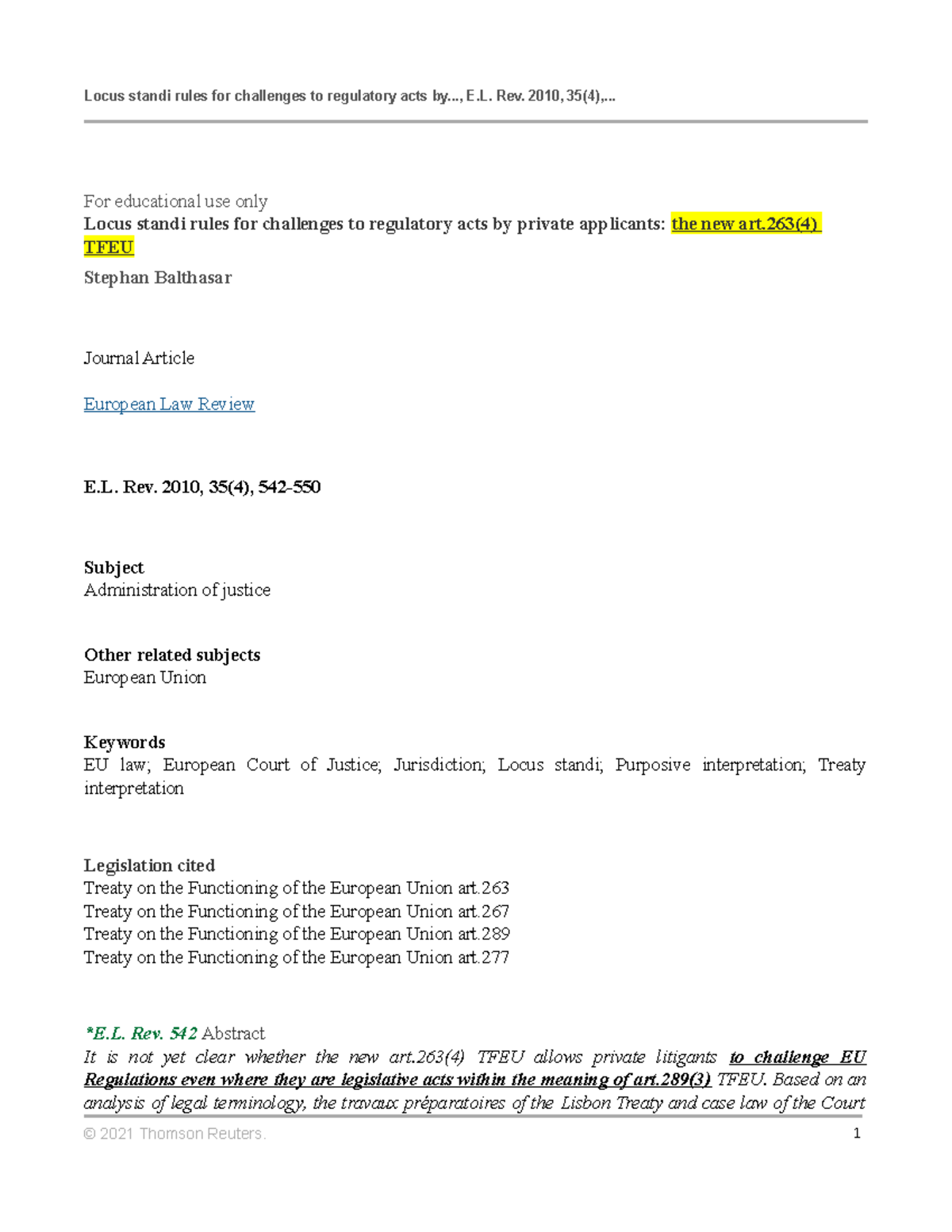 READ 1 - Locus standi rules for challenges to regulatory acts by ...