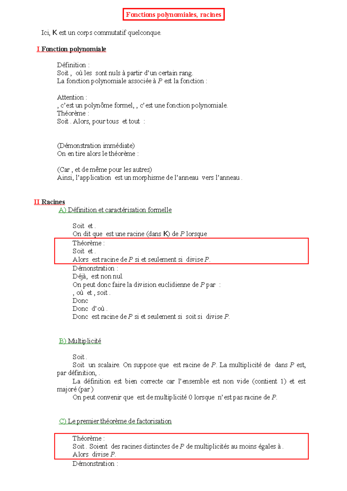 Fonctions polynomiales - Ici, K est un corps commutatif quelconque. I ...