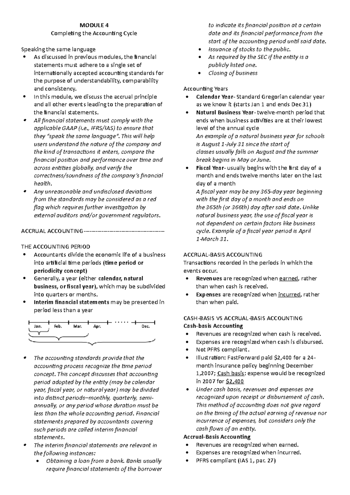 Module 4 - MODULE 4 Completing the Accounting Cycle Speaking the same ...