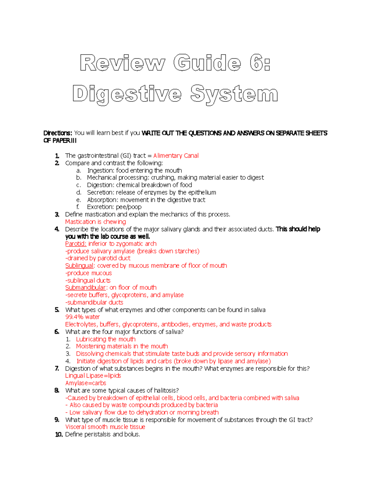 6 Digestive System Review Guidemw 2022 - Directions: You will learn ...