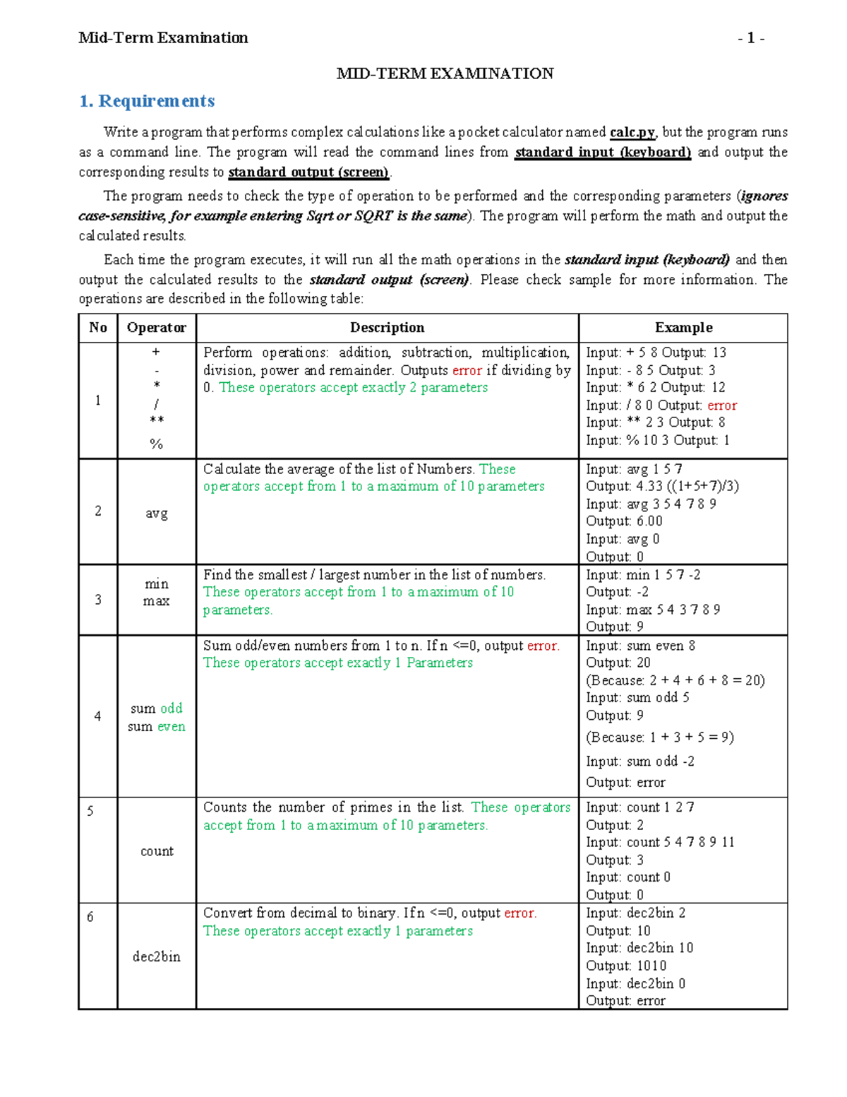 10 Lap Trinh Co Ban - De thi giua ky - Mid-Term Examination - 1 - MID ...