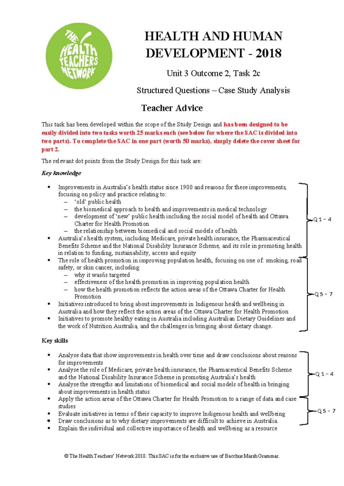 SAC 2b Unit 3 AOS 2 - Practice SAC - HEALTH AND HUMAN DEVELOPMENT ...