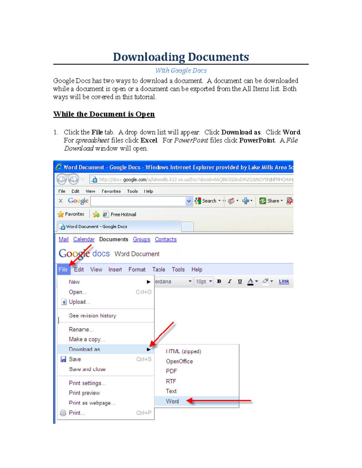 Downloading Documents - Downloading Documents With Google Docs Google ...