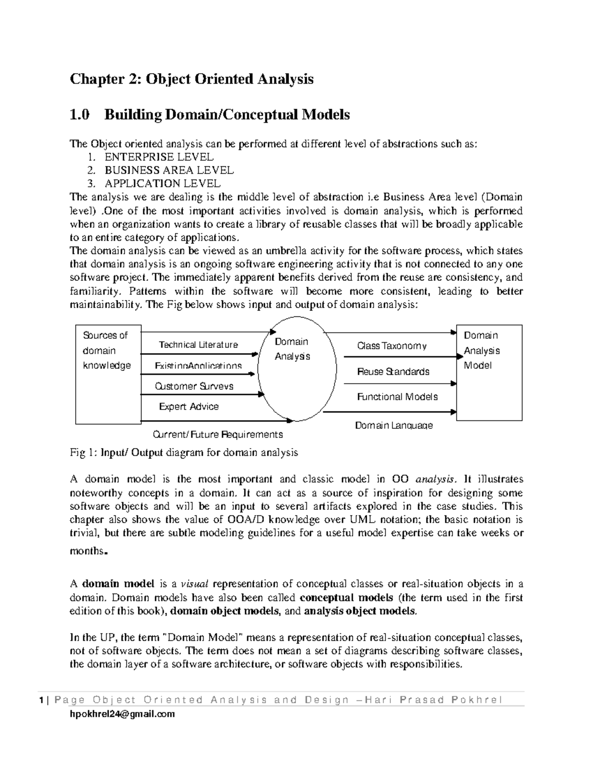 Ch 2 Object Oriented Analysis 1 P A G E O B J E C T O R I E N T E D
