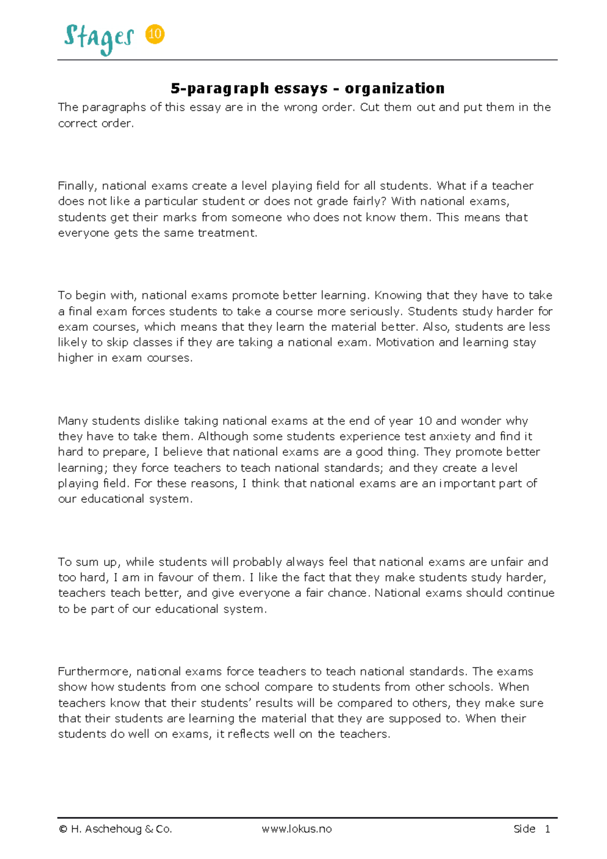 5-paragraph essays organization - 5-paragraph essays - organization The ...