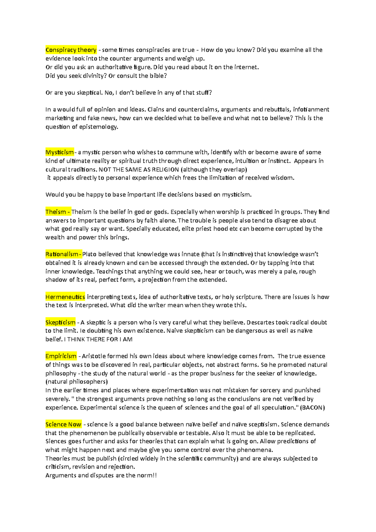 Conspiracy theory - Lecture notes 1 - Conspiracy theory - some times ...