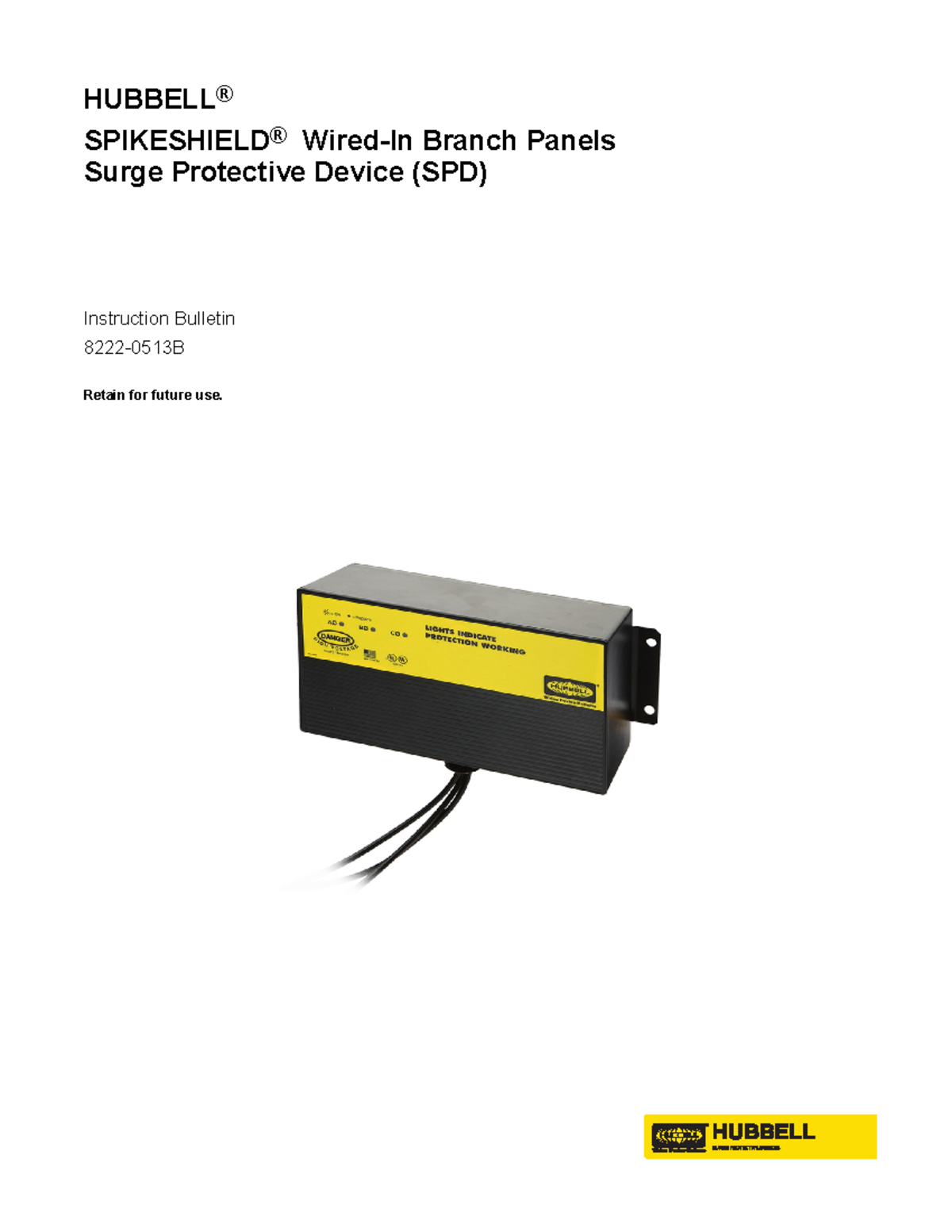 Wiring PD HBLx W 100C Installinst - 8222-0513B SPIKESHIELD ® Wired-In ...