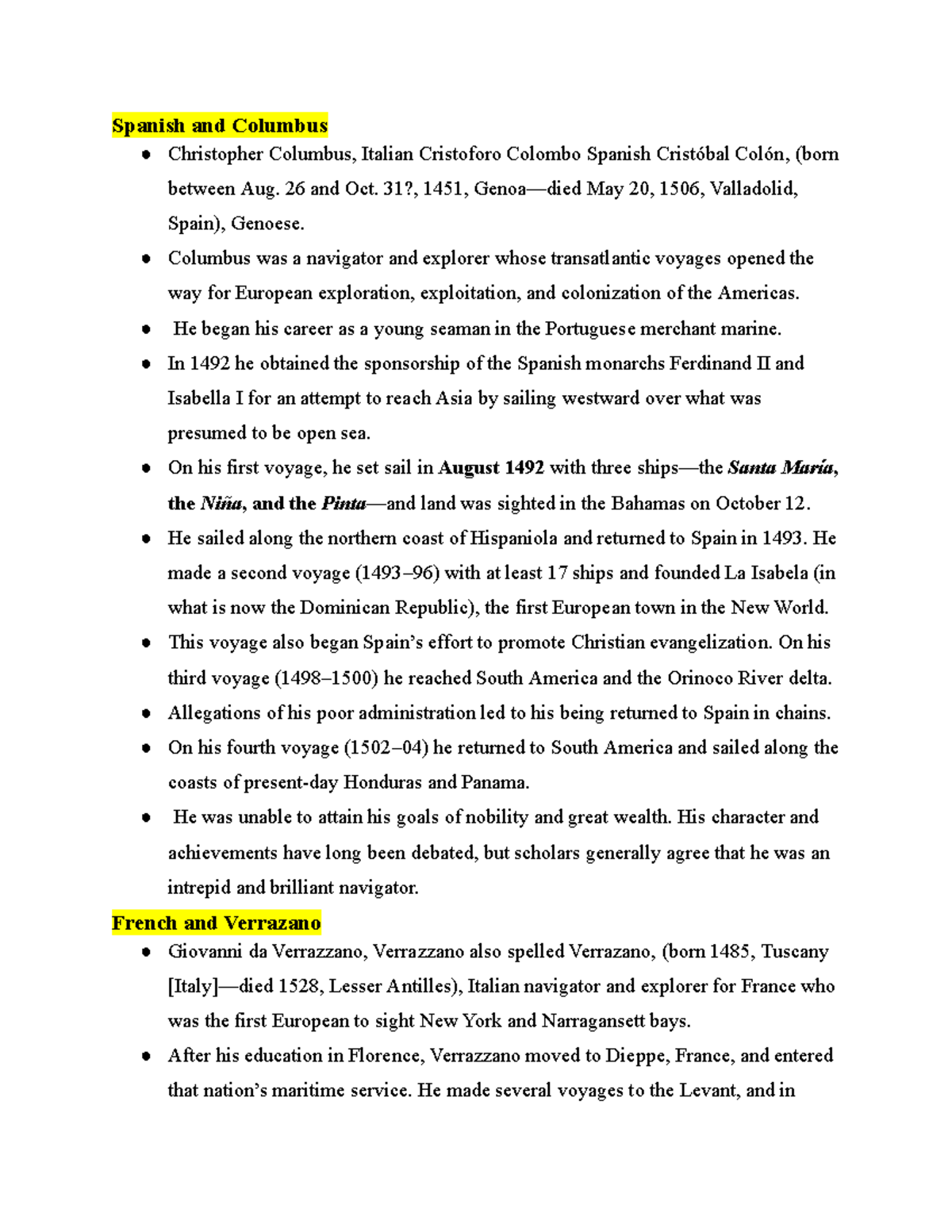 Lecture #1 Christopher Columbus and Native Americans - Spanish and ...