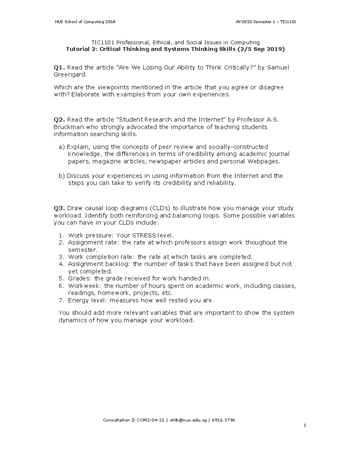 Tic1101 Tutorial 2 Discussion Warning Tt Undefined Function 32 Warning Tt Undefined