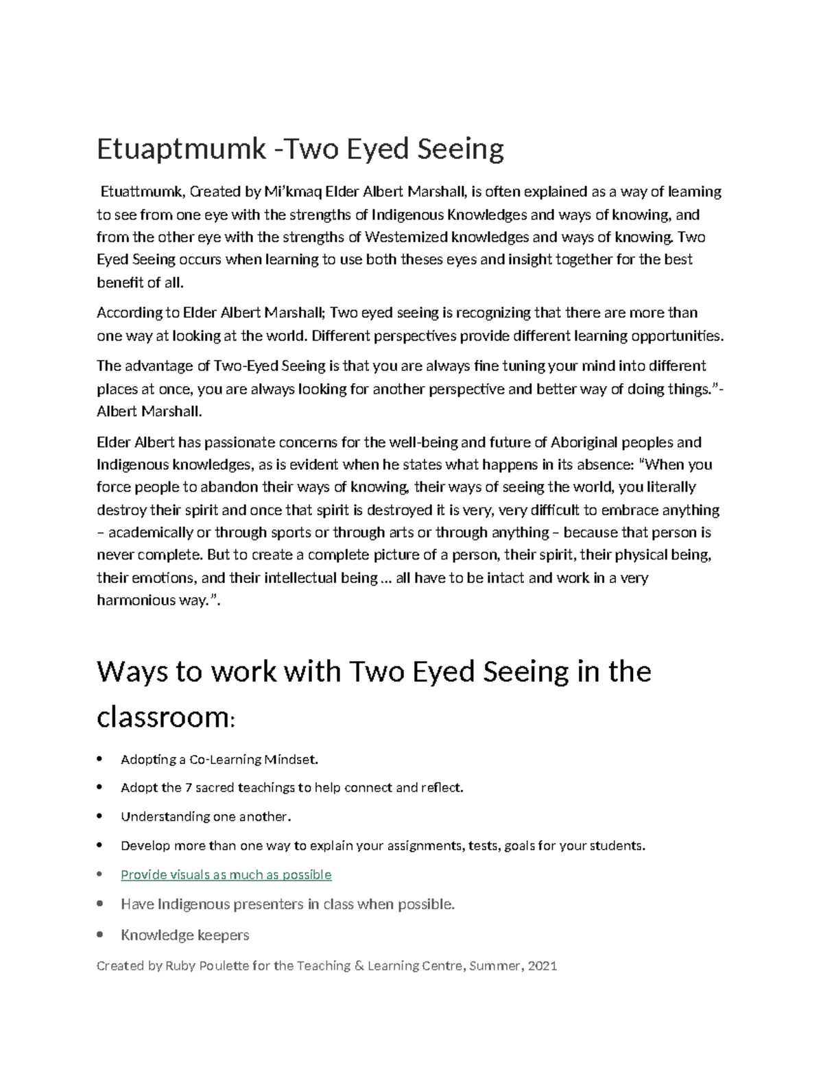 CRP Two Eyed Seeing Ruby Poulette - Etuaptmumk -Two Eyed Seeing ...