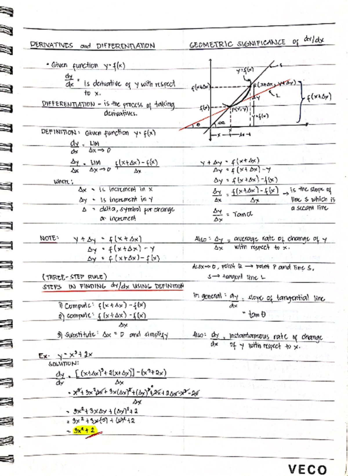 Derivatives and Differentiation - Engineering Calculus 1 - Studocu