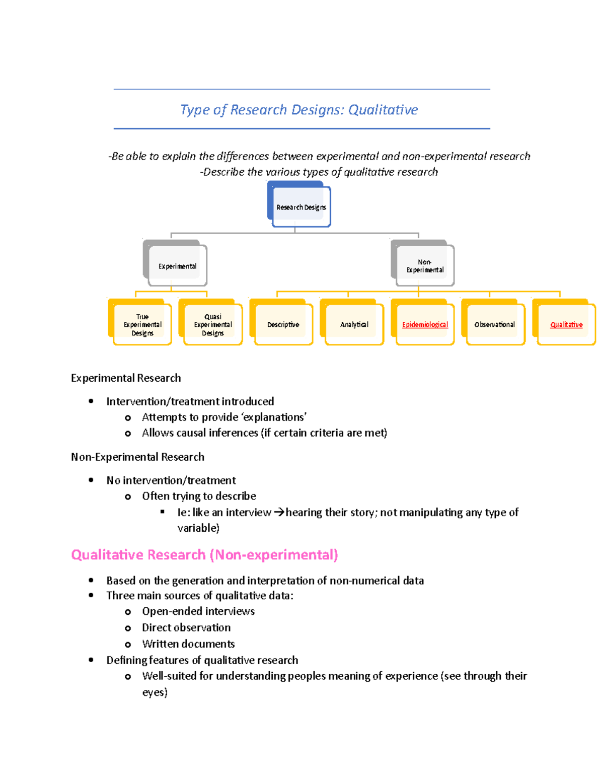 3-Type of Rearch Designs - Type of Research Designs: Qualitative able ...