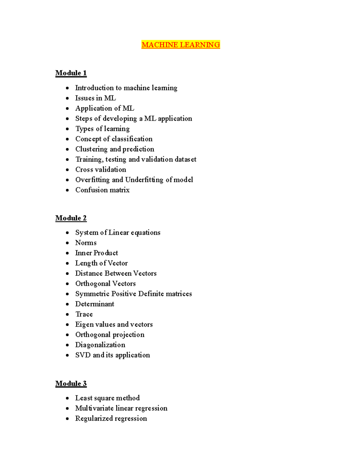 Ml Module 1 Ml Notes Machine Learning Module 1 Introduction To Machine Learning Issues In Ml