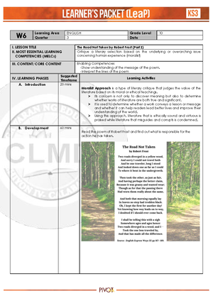 Lesson PLAN Grade IV Reality AND Fantasy - LESSON PLAN GRADE IV ...
