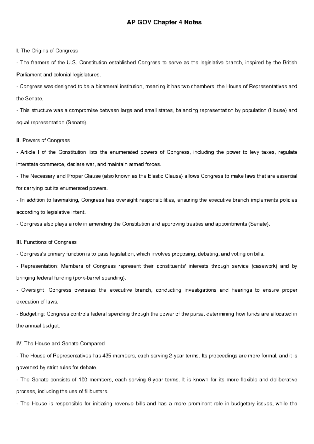 Apgov Chapter 4 More Detailed Notes Cleaned - AP GOV Chapter 4 Notes I ...