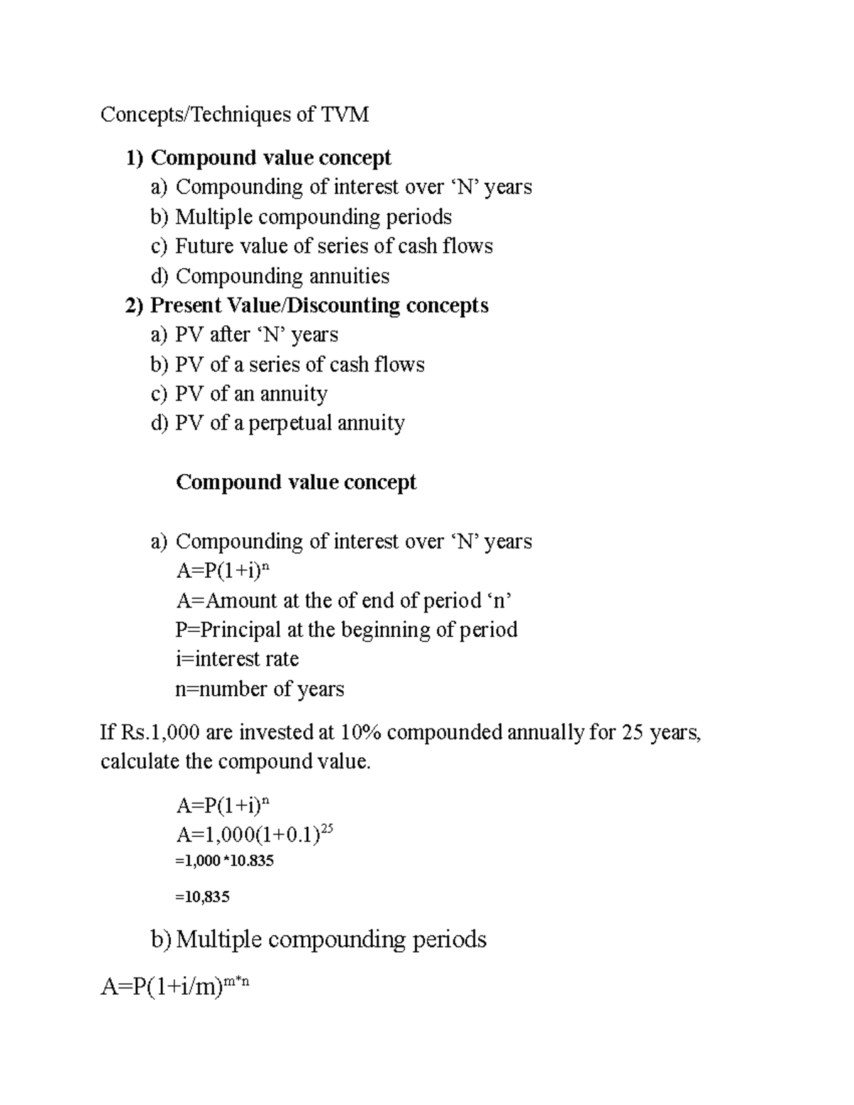 TVM-Compounding of interest over N years and Multiple compounding ...