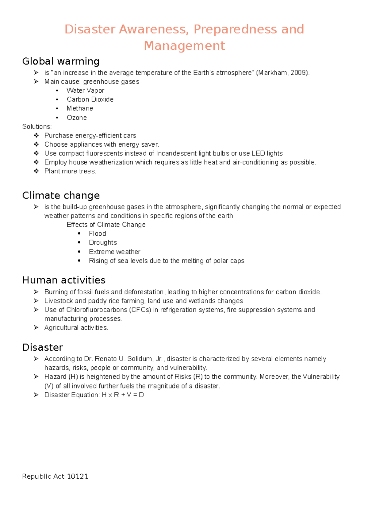 Disaster Awareness - NSTP - Disaster Awareness, Preparedness and ...