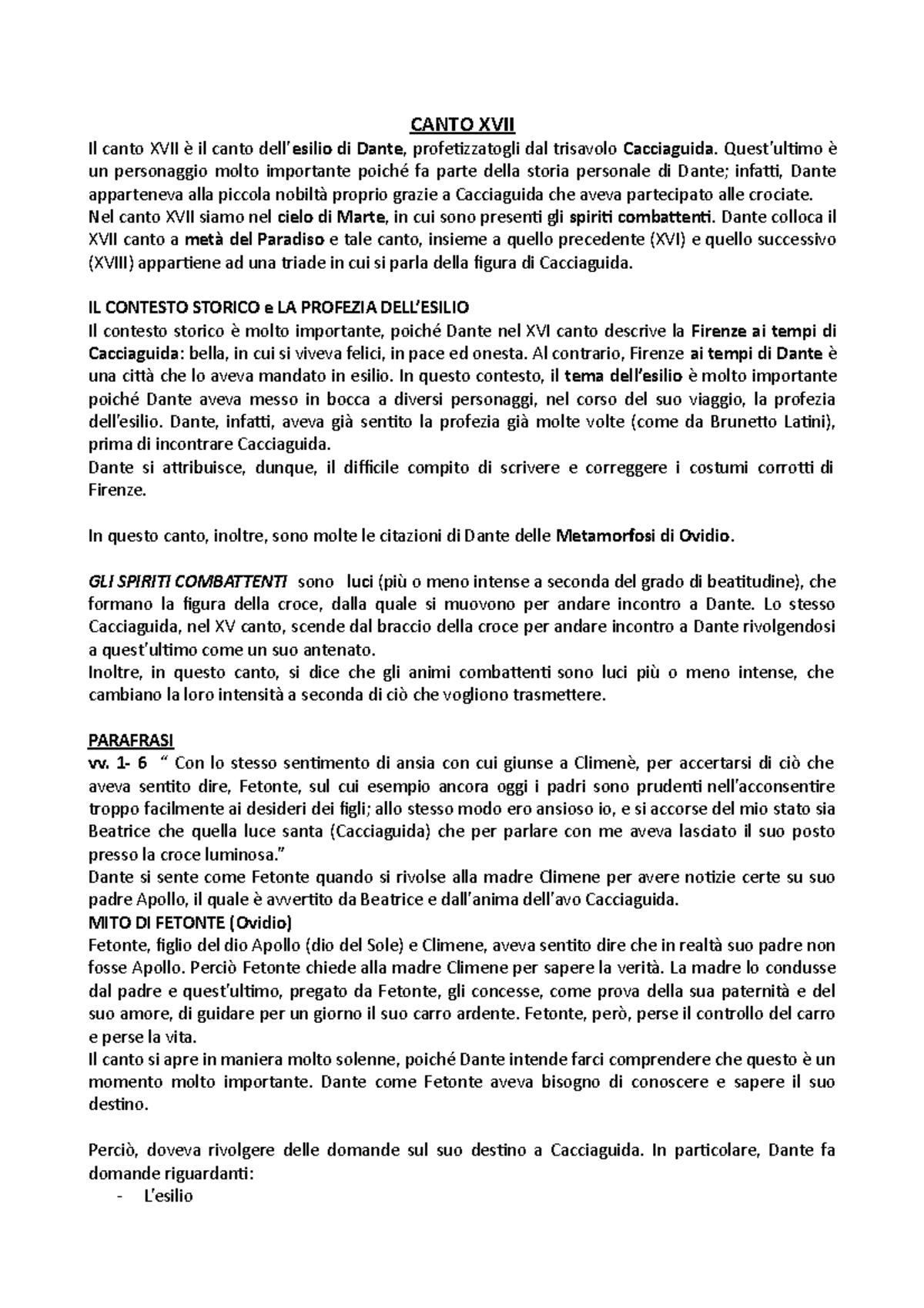 Canto XVII - riassunto - CANTO XVII Il canto XVII è il canto dell ...