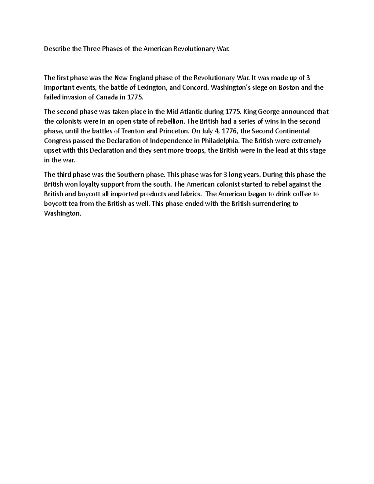 History 101 exam 1 - fundamentals - Describe the Three Phases of the ...