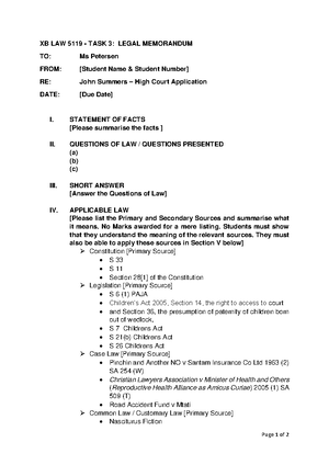 Form2A applicants founding affidavit - XBLAW6219 - Studocu