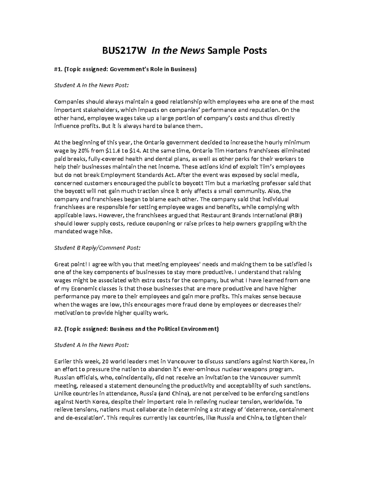 BUS217 W In the News Posts - Examples - BUS217W In the News Sample ...