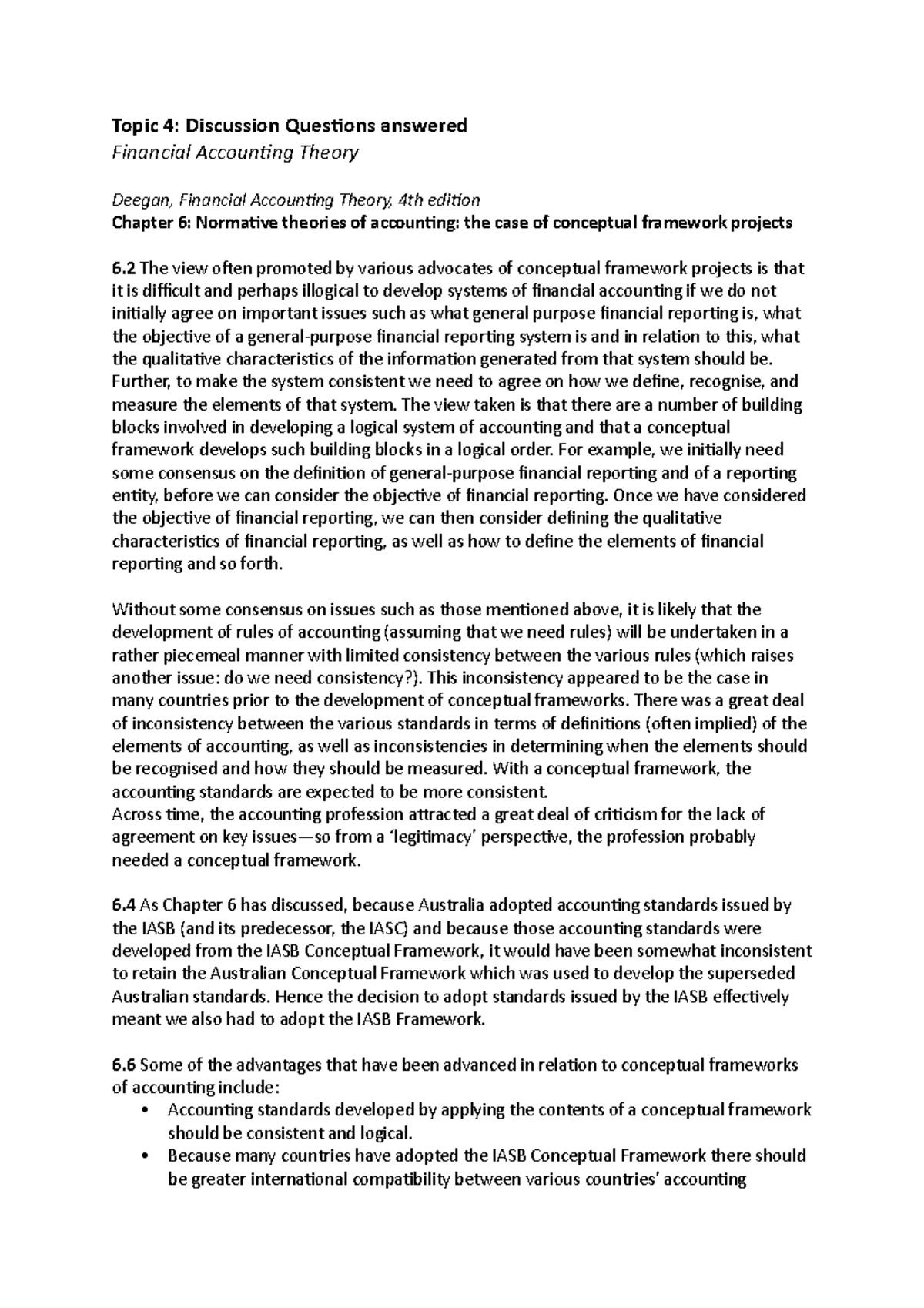 Chapter 4 - Discussion Questions (Answered) - Topic 4: Discussion ...