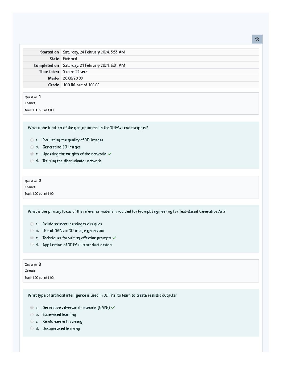UGRD-AI6100-2323T - Midterm Quiz 2 Attempt Perfect - Started on Saturday, 24 February 2024, 5:55 ...