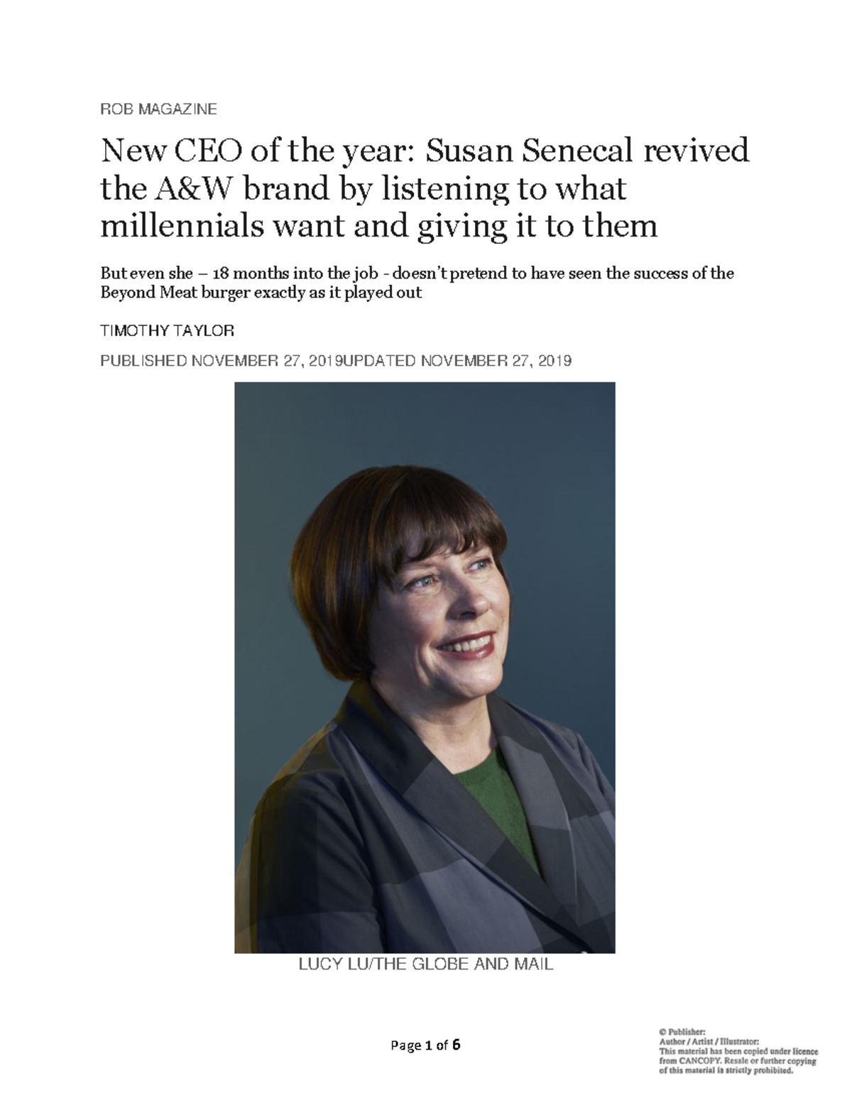 New CEO of the year: Susan Senecal revived the A&W brand by listening ...